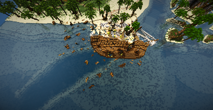 The wreck on the rocks Minecraft Map