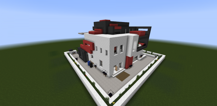 Red & Black Medium Modern House Minecraft Map