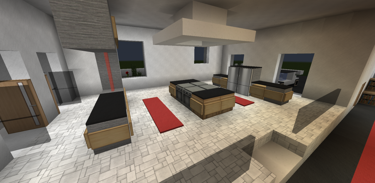 Red & Black Medium Modern House Minecraft Map