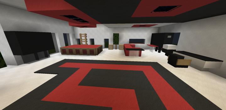 Red & Black Medium Modern House Minecraft Map
