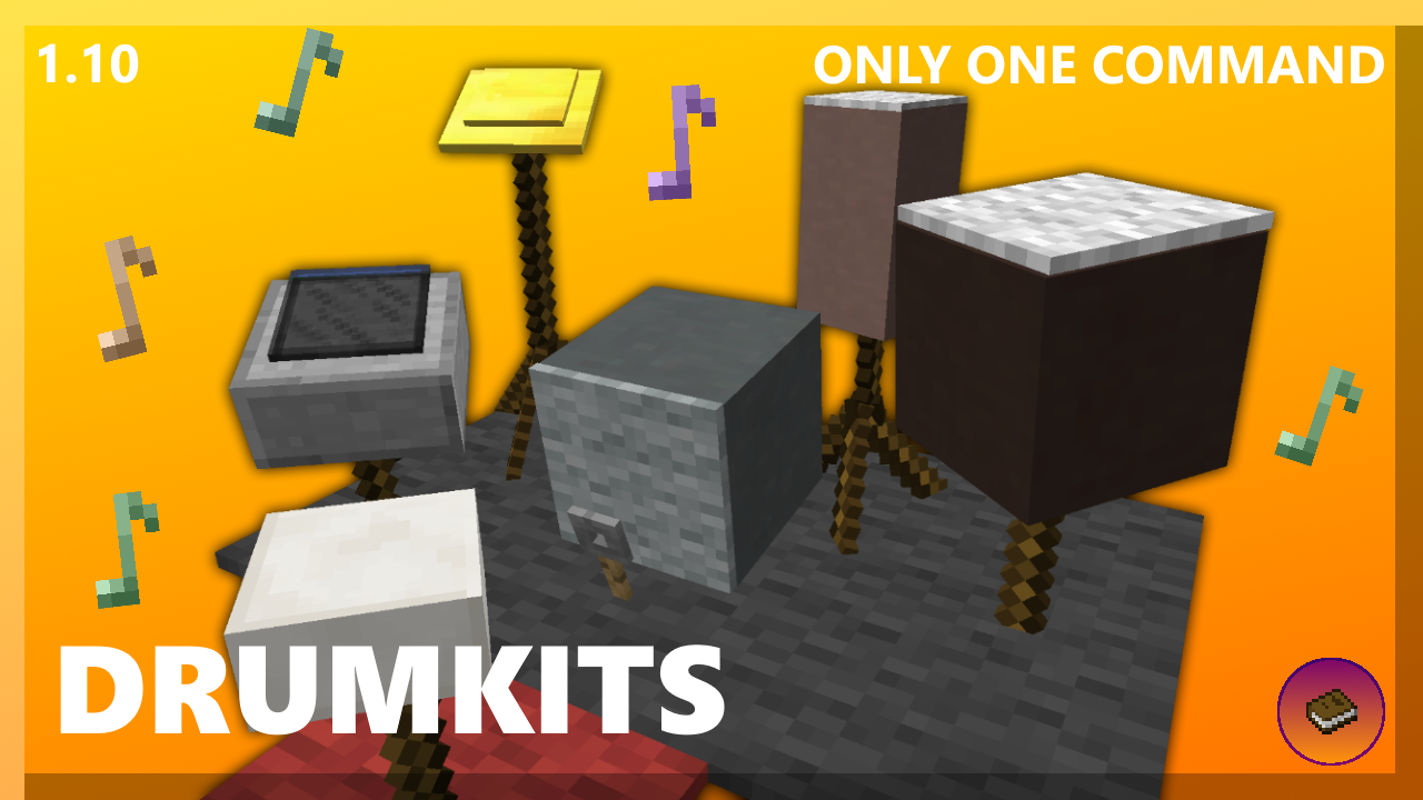 ELECTRONIC DRUMKITS in only one command! [1.10] Minecraft Map