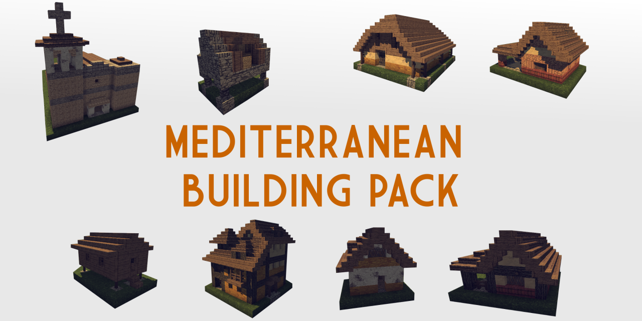 mediterranean medieval building pack Minecraft Map