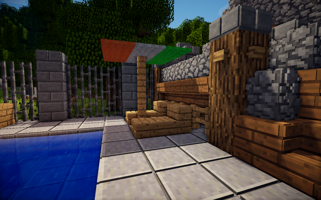 Rustic Log Cabin - Pool - Deck - Landscaping - More! Minecraft Map