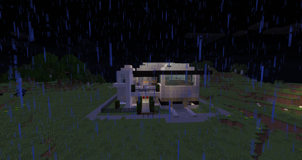 Modern Redstone House Mainly pistons{COMPLETE} Minecraft Map