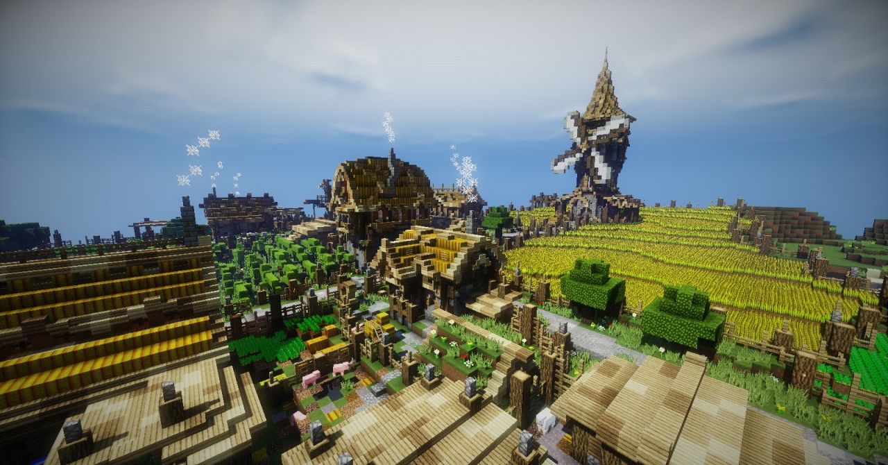Farming village in the vicinity of Riverton Minecraft Map