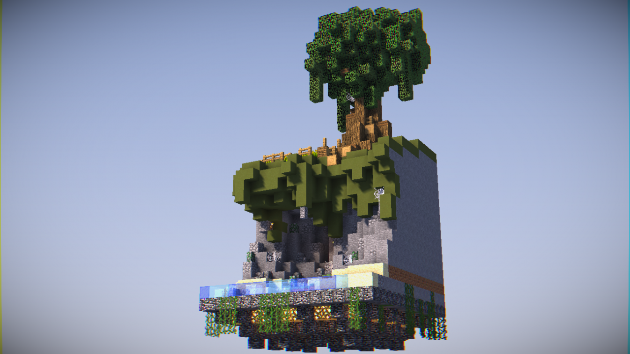 The cliff with the three of Life Minecraft Map