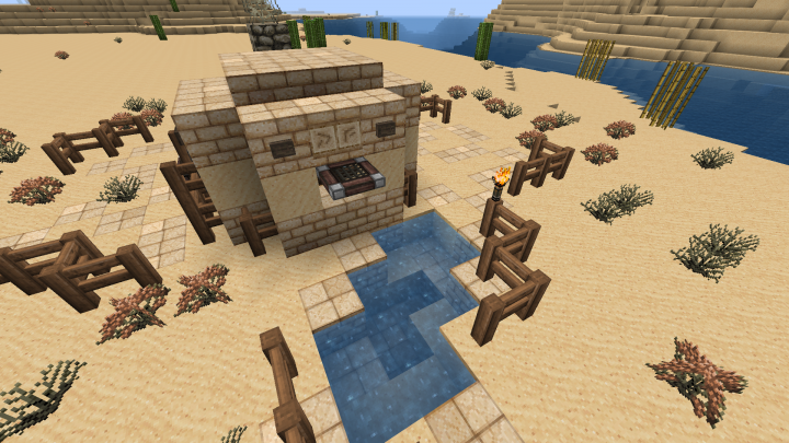 5x5 Detailed Desert house /w Tutorial Minecraft Map