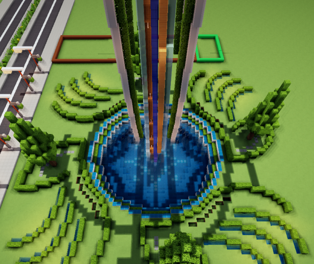 A futuristic wind turbine with solar panels Minecraft Map