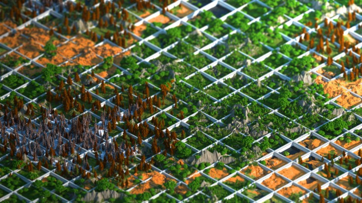 Pre-terraformed creative plots Minecraft Map