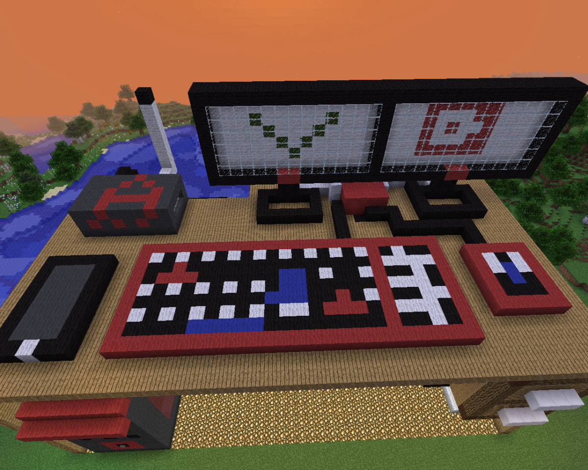 -Gaming Computer Desk Minecraft Map