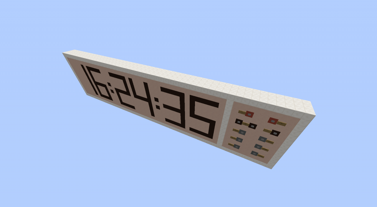 Digital Clock (24hour) - works in 1.10 - ultra compact Minecraft Map