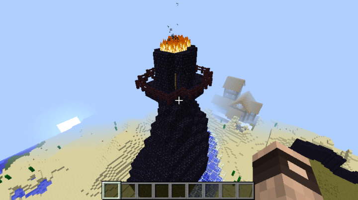 Spiral nether tower with brewing, enchanting and nether portal ...