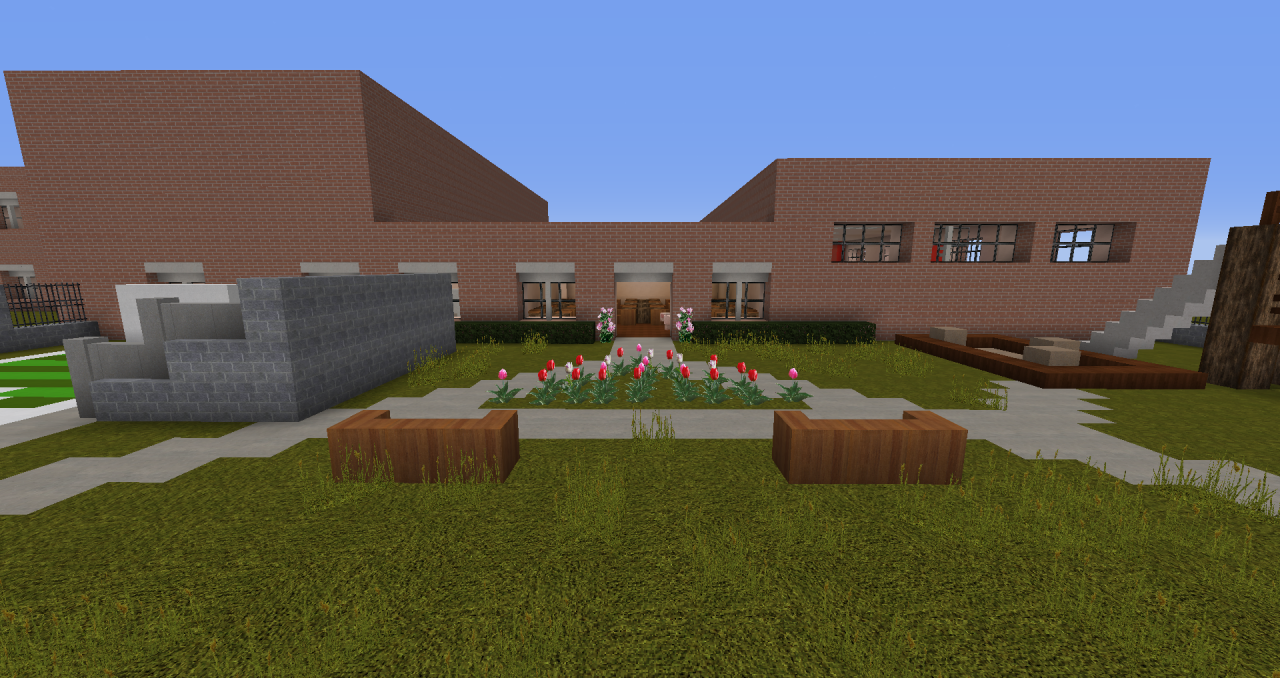 School + Town Minecraft Map