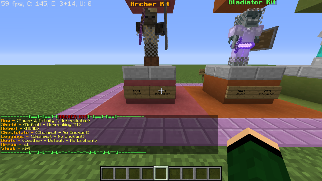 KitPvP Kits - 4 PREMADE KITPVP KITS - 1.9.x - 1.10.x Minecraft Map