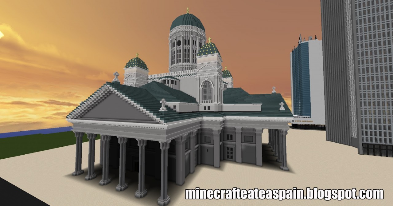 Replica Minecraft: Cathedral of Helsinki, Finland. Minecraft Map