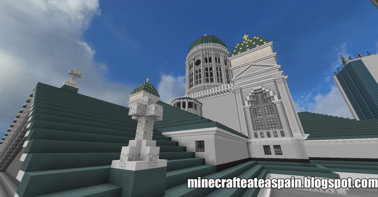 Replica Minecraft: Cathedral of Helsinki, Finland. Minecraft Map