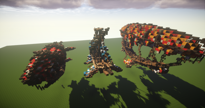 3 Bateaux volant / 3 airships Minecraft Map
