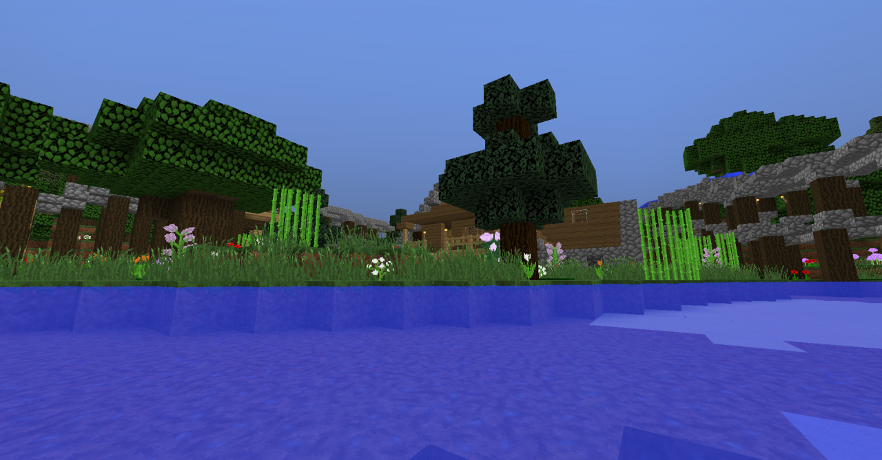 Cosy house in flower forest biome + aqueduct Minecraft Map