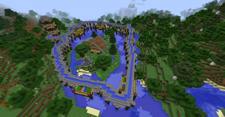 Cosy house in flower forest biome + aqueduct Minecraft Map