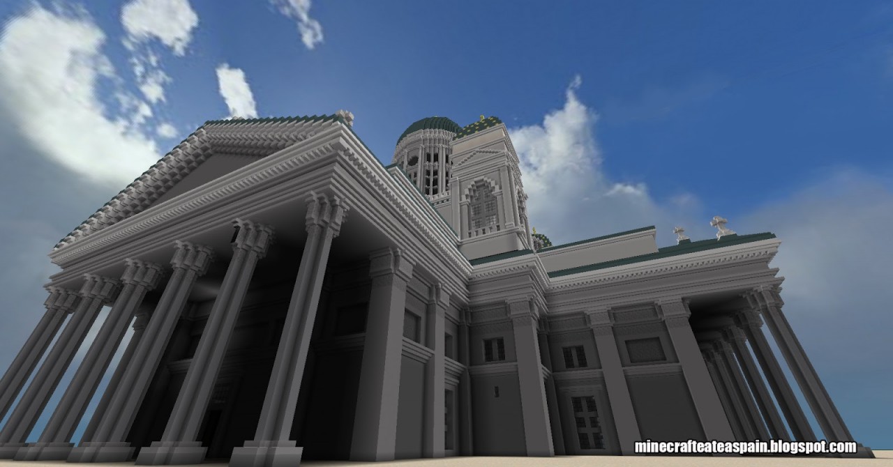 Replica Minecraft: Cathedral of Helsinki, Finland. Minecraft Map