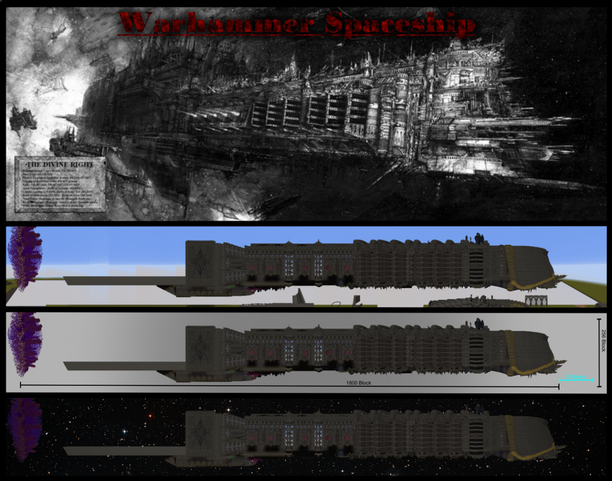 World biggest Spaceship - Warhammer 40k (Still building) Minecraft Map