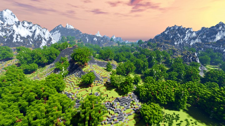 Mountain terrain - Custom 4k x 2k Worldpainter map Minecraft Map