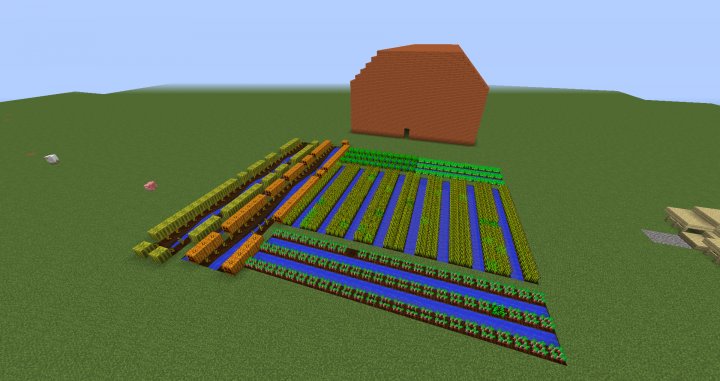 unfurnished farm house with farm and barn Minecraft Map