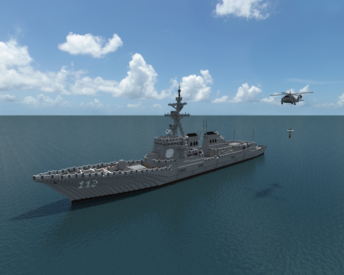 2:1 scale Arleigh Burke-class destroyer (USS DDG-96 Bainbridge) Minecraft Map