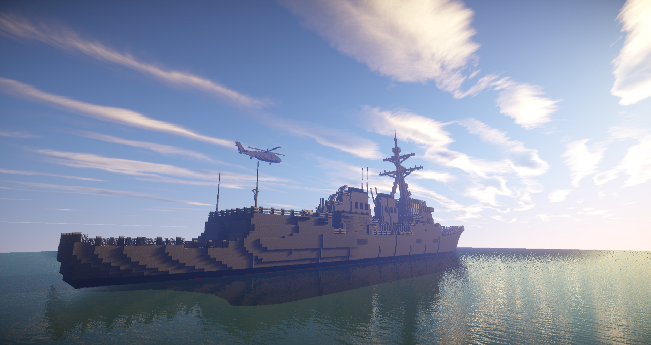 2:1 scale Arleigh Burke-class destroyer (USS DDG-96 Bainbridge) Minecraft Map
