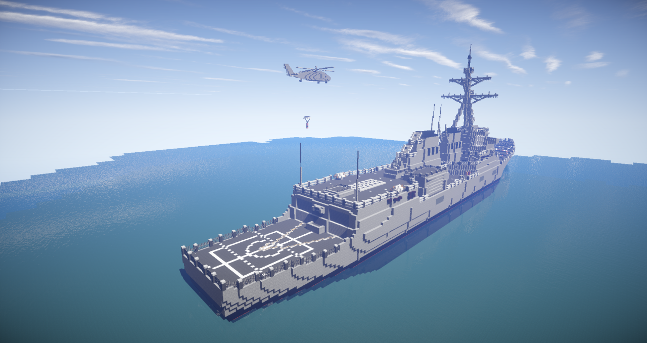 2:1 scale Arleigh Burke-class destroyer (USS DDG-96 Bainbridge) Minecraft Map