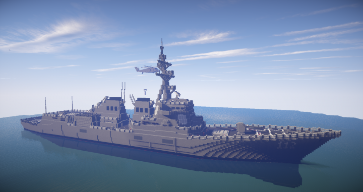 2:1 scale Arleigh Burke-class destroyer (USS DDG-96 Bainbridge) Minecraft Map