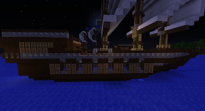 Pirate Ship Battle w/ cannons Minecraft Project
