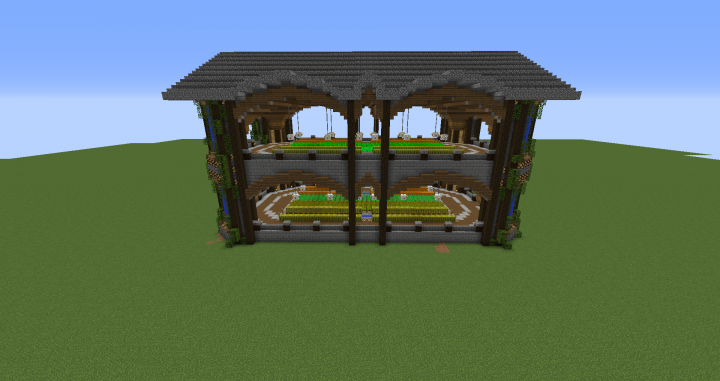 Large Open Plan Farm Structure Minecraft Map