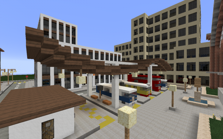 Newtown central station with underground and bus station Minecraft Map