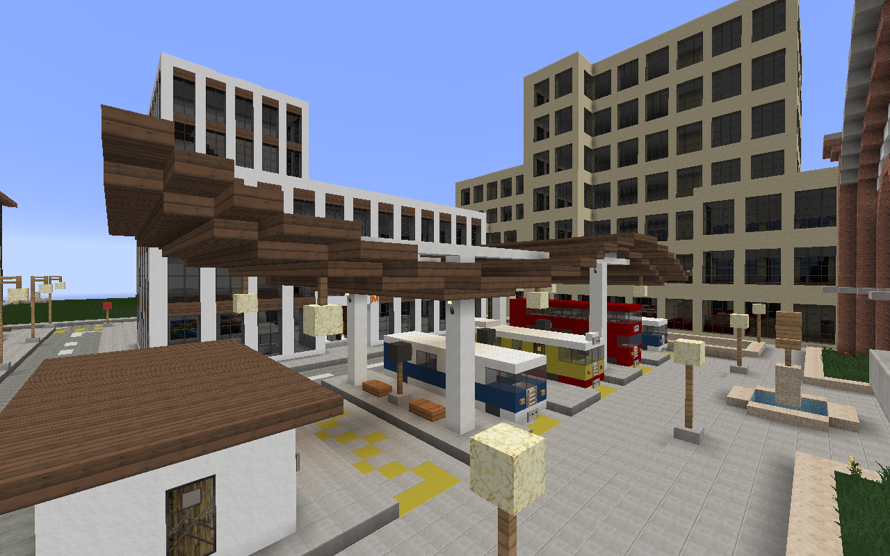Newtown central station with underground and bus station Minecraft Map