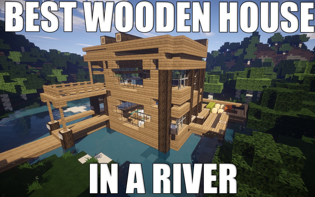 Wooden House In River Minecraft Map