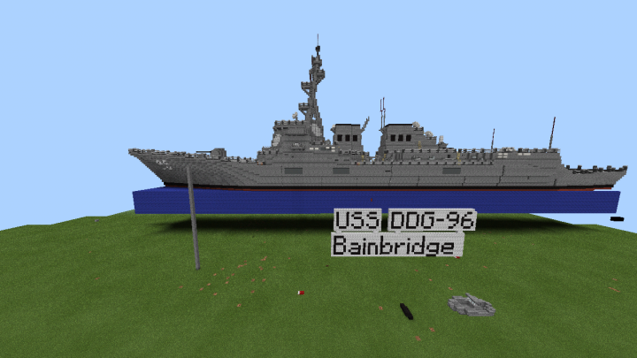 2:1 scale Arleigh Burke-class destroyer (USS DDG-96 Bainbridge) Minecraft Map