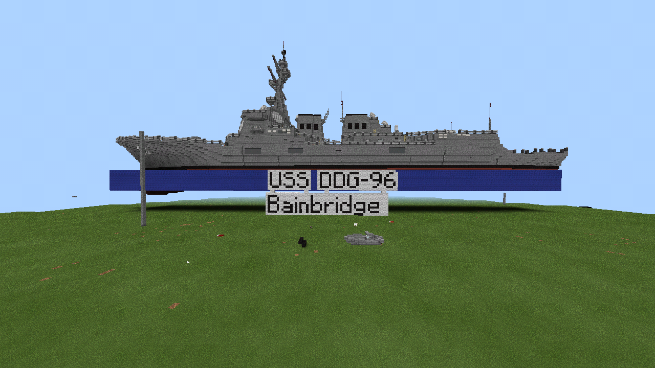 2:1 scale Arleigh Burke-class destroyer (USS DDG-96 Bainbridge) Minecraft Map