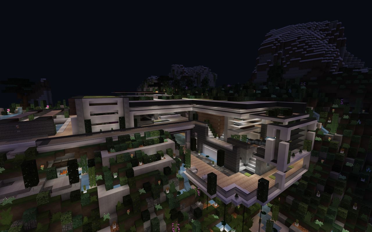 Modern cliffside house Minecraft Map