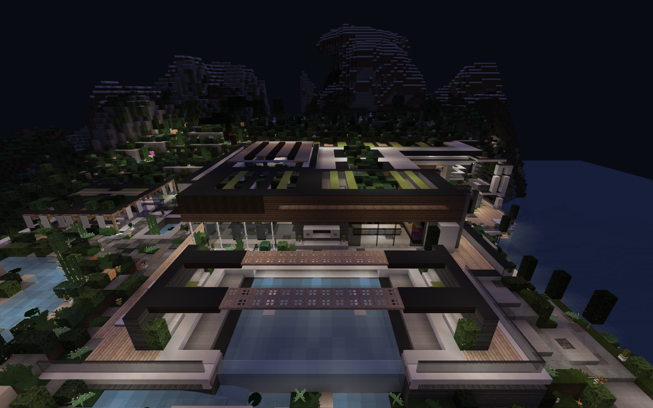 Modern cliffside house Minecraft Map