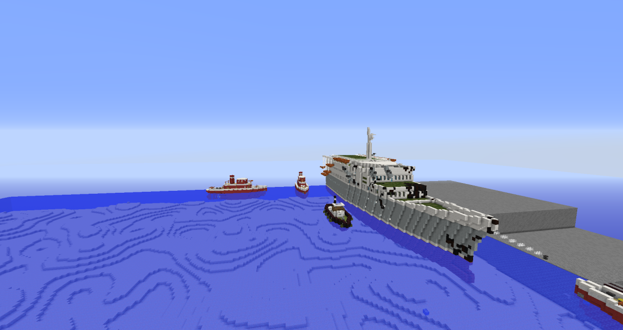 Burning cruise ship wreck Minecraft Map