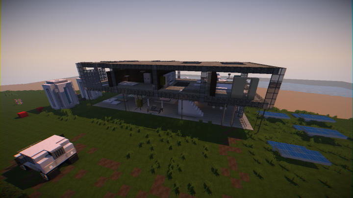 modern beach side house Minecraft Project