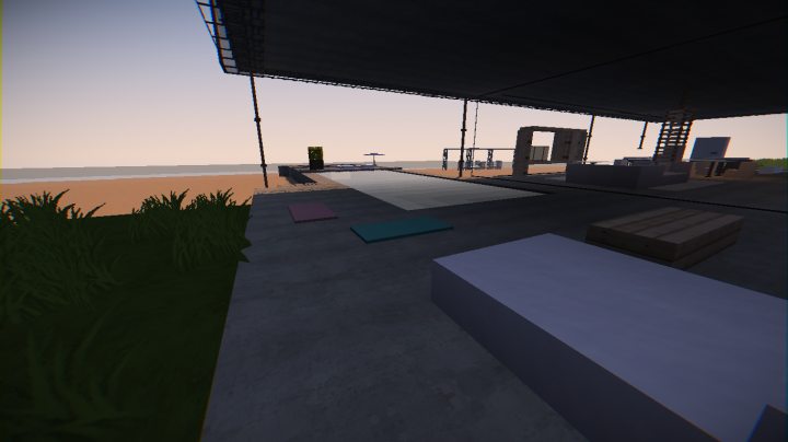modern beach side house Minecraft Map