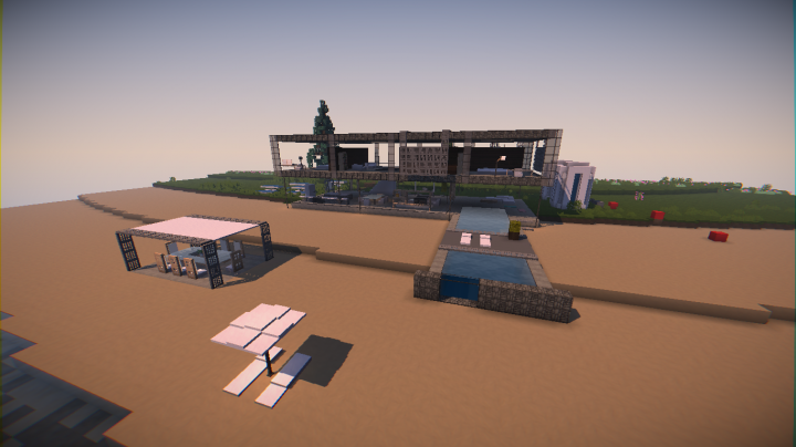 modern beach side house Minecraft Map