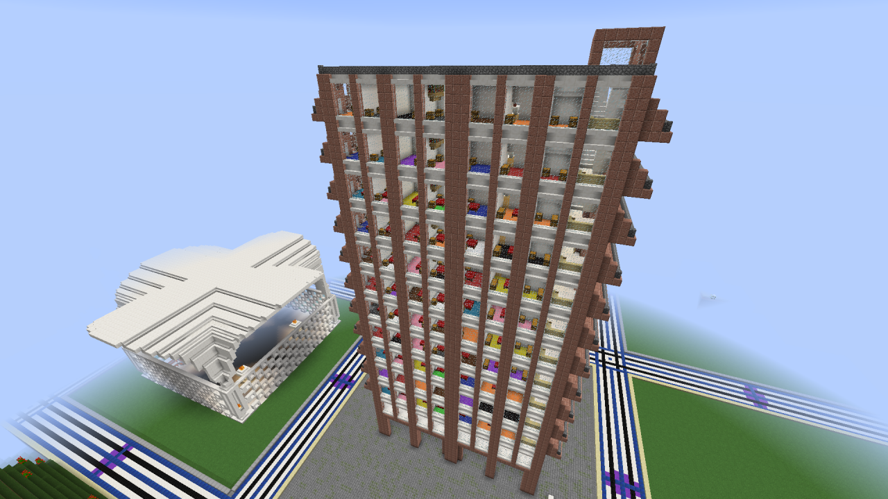 12 Story Highrise Apartment Building Minecraft Map