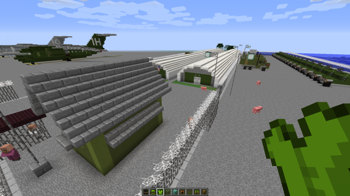 Military Air Base with Aircraft and cars - airport Minecraft Map