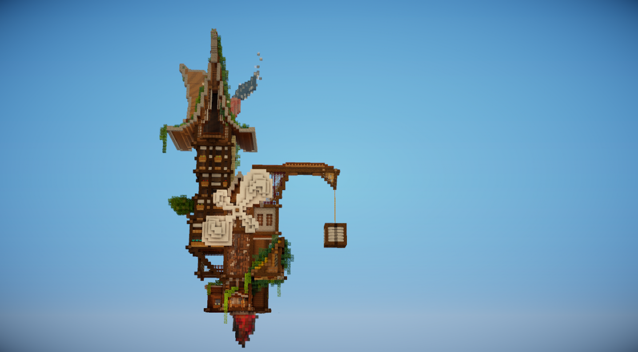 Steampunk flying Houses Minecraft Map