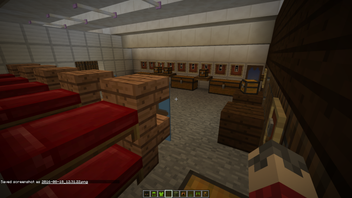 Quonset hut - Barracks interior - Military Minecraft Map