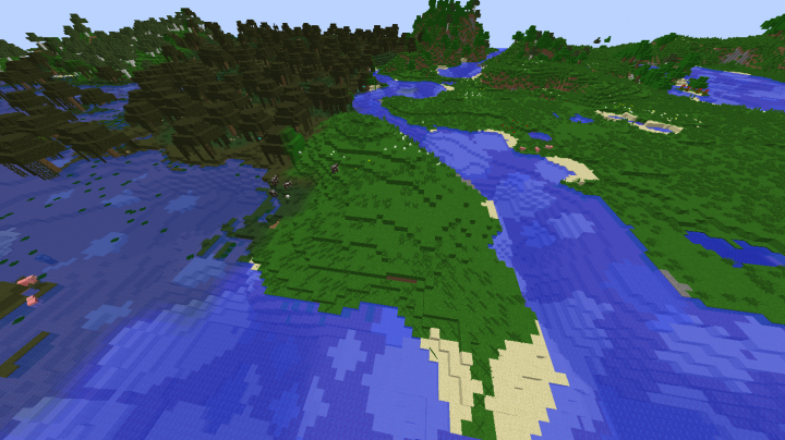 Spawn near swamp and basin. Minecraft Map