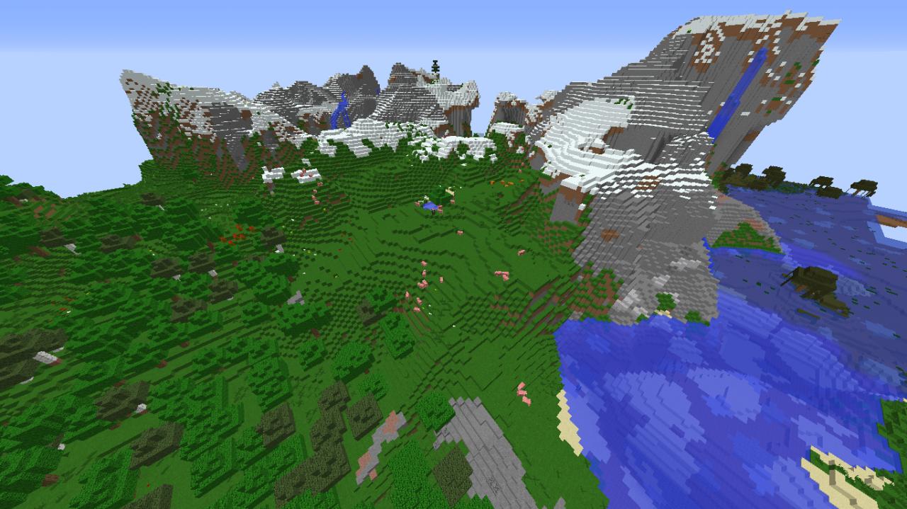 Spawn near swamp and basin. Minecraft Map